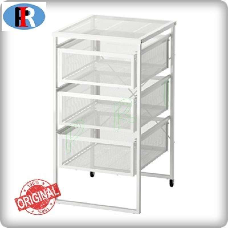 Promo Lemari Rak Besi Jaring 3 Laci Tempat Penyimpanan Buku File Putih ...