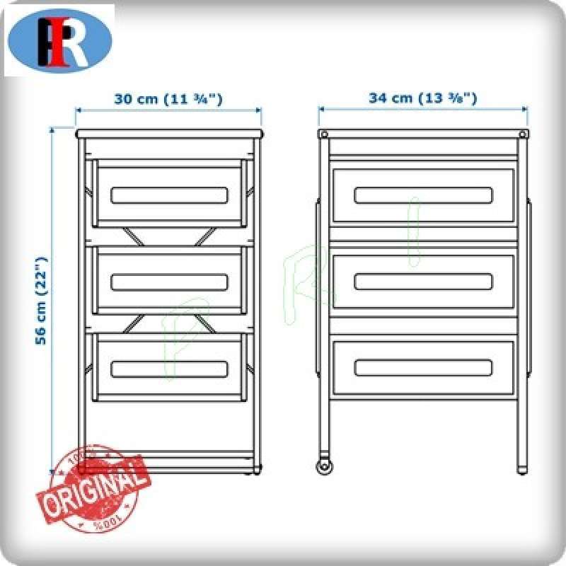 Promo Lemari Rak Besi Jaring 3 Laci Tempat Penyimpanan Buku File Putih ...