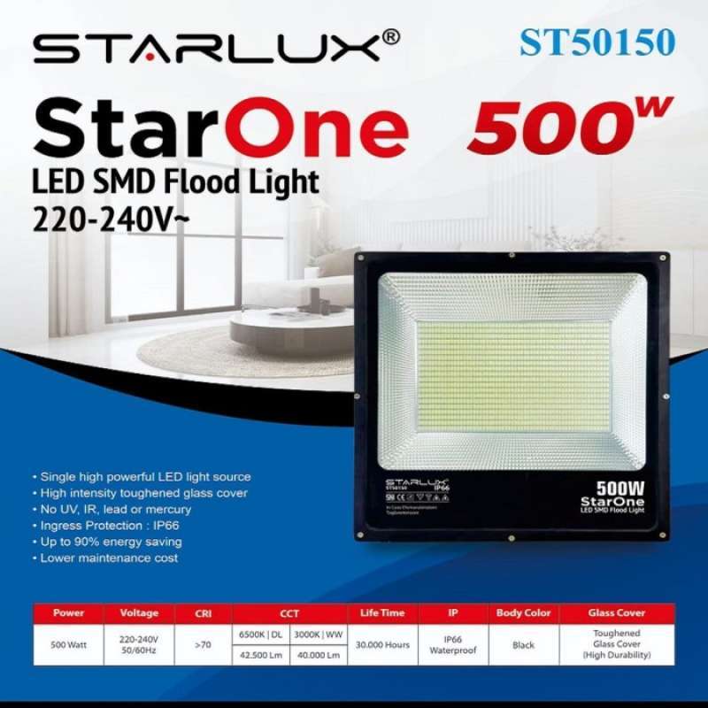 Promo Starlux Starone Lampu Tembak 500 Watt Lampu Sorot 500w Flood Light 500 Diskon 23% Di ...