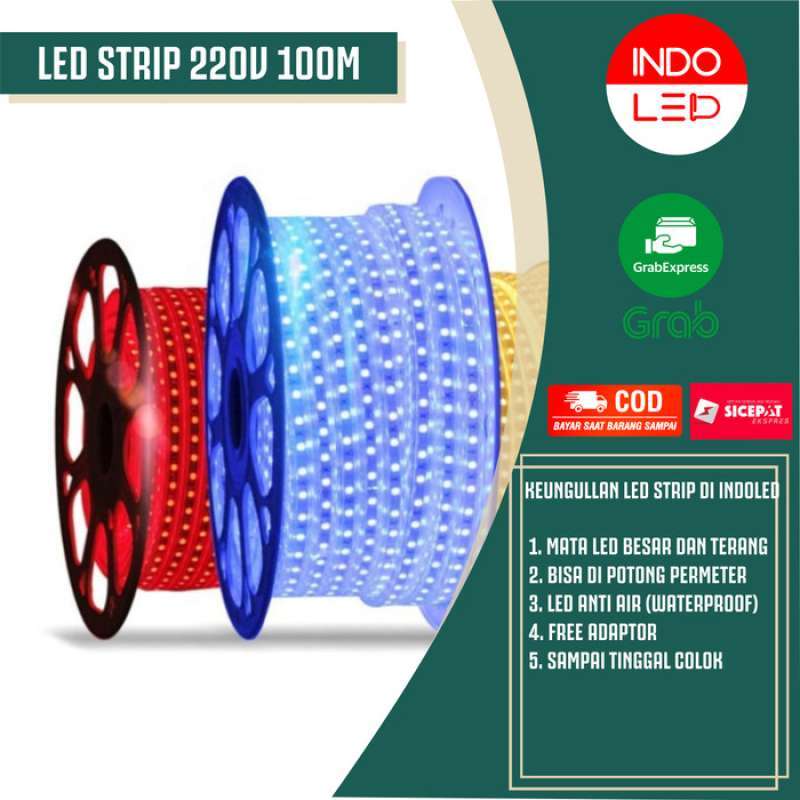 Promo Led Strip Selang 220v 100m/ Lampu Plafon/ Led Strip 220v 1roll ...