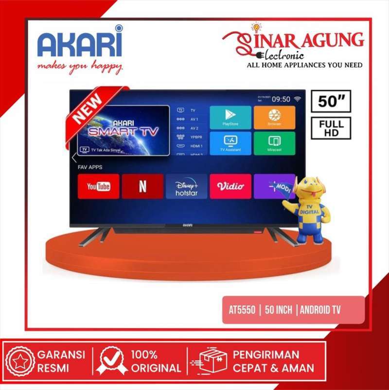 Promo Led Smart Tv / Android Tv 50 Inch Akari At5550 / At 5550 B Resmi ...