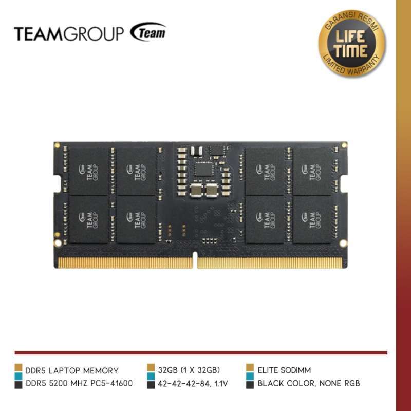 Jual Team Elite Sodimm DDR5 32GB 5200Mhz - Memory Laptop 32GB DDR5 5200Mhz di Seller Mantap Baru ...