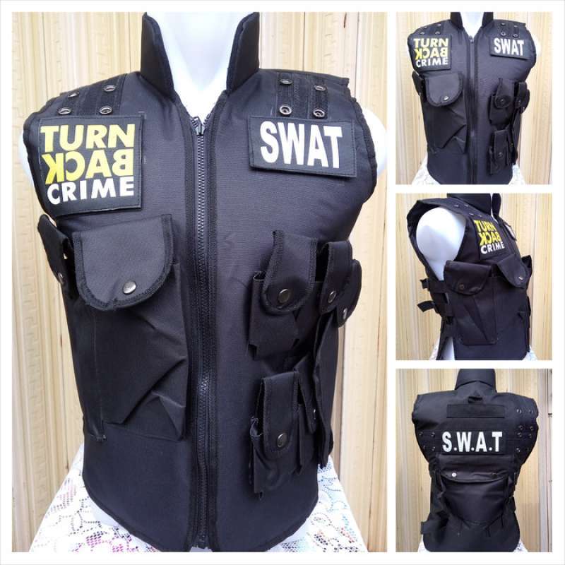 Jual Rompi / Vest / Body Protector Swat Turn Back Crime Hitam ...