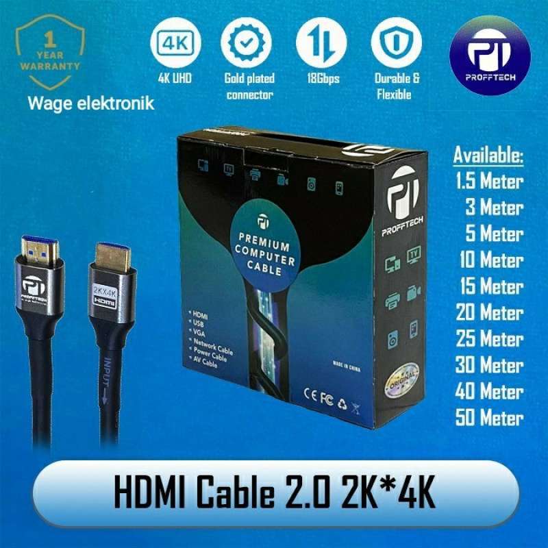 Promo Kabel Hdmi 30m Profftech 20 High Speed 4k- Plus Ic Penguat Diskon 23% Di Seller Hunter ...
