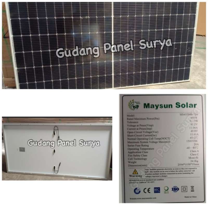 Promo SOLAR PANEL SURYA SOLARCELL 455WP MONOCRYSTALLINE PV 455WP MAYSUN ...