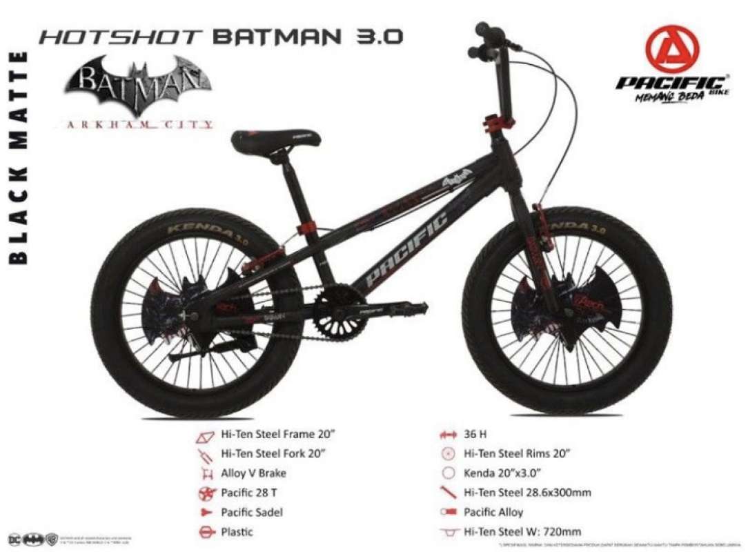 Jual Sepeda Bmx Pacific Hotshot Batman 3.0 20 Inch Black Di Seller Three Siblings Bikeshop ...