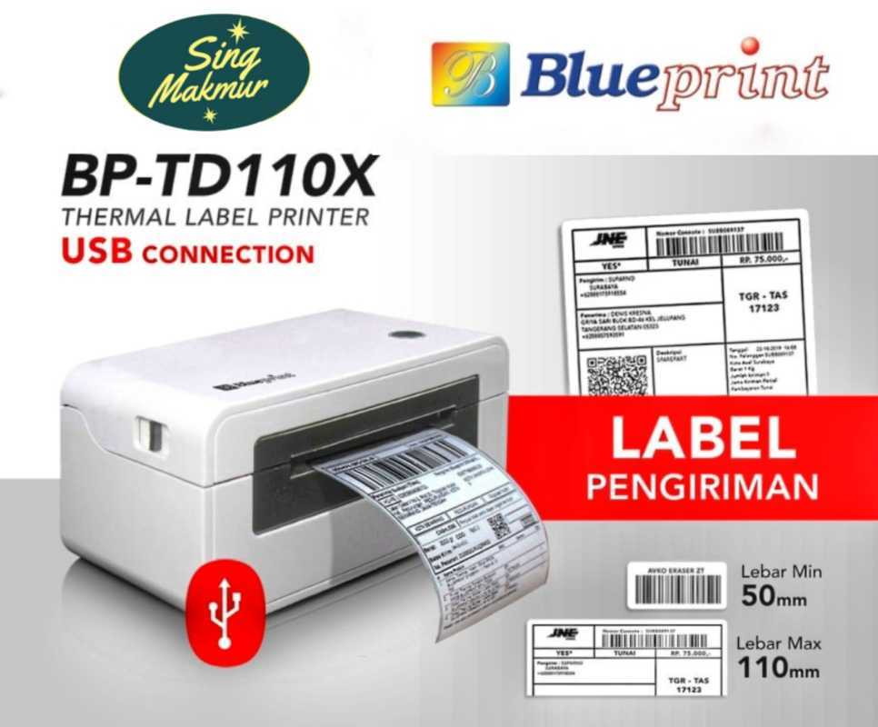 Promo Printer Barcode Thermal Printer Label Resi A6 BLUEPRINT TD110X ...