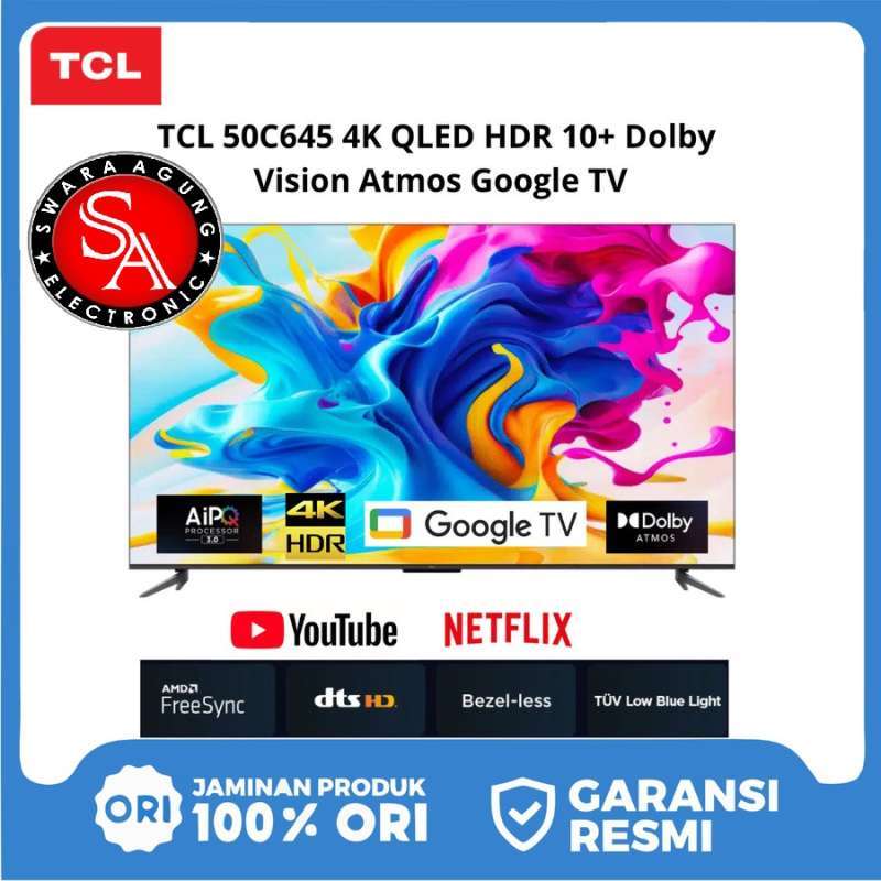 Promo Qled Uhd 4k Google Tv 50 Inch Tcl Type : 50c645 (hdr 10 +) Diskon ...
