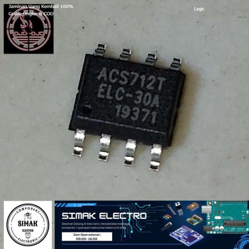 Promo ACS712T ELC-20A ELC-30A SMD IC Sensor Arduino Sop-8 ACS712 ACS ...