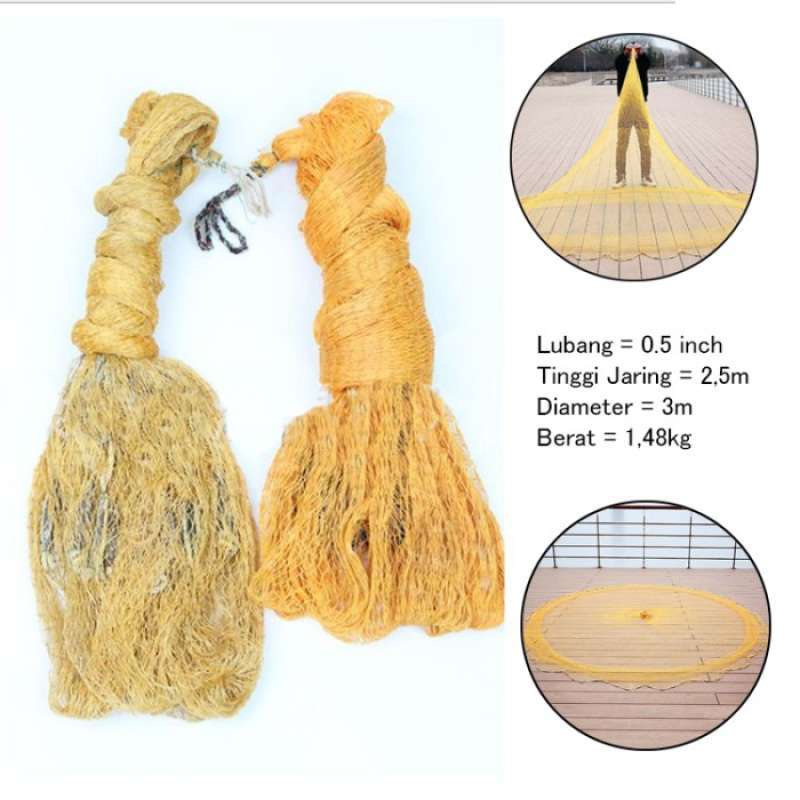 Promo Fishing Net Jaring Ikan Jala Nelayan Bahan Pe Kain Kuat Tinggi 2 ...