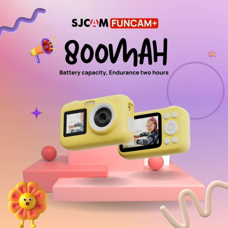 Promo SJCAM FunCam+ Kids Digital Camera Dual Screen FHD 1080P - PAKET ...