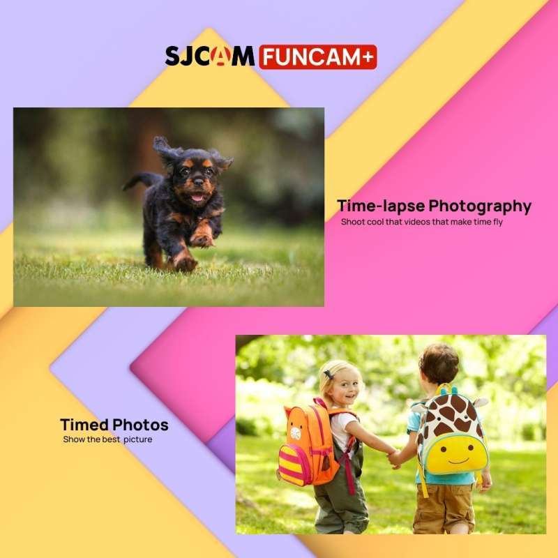 Promo SJCAM FunCam+ Kids Digital Camera Dual Screen FHD 1080P - PAKET ...