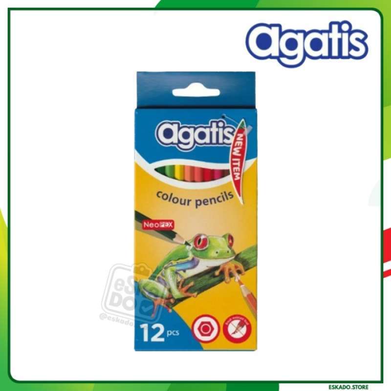 Jual Pensil Gambar Agatis Neopex Hexagonal 12 Warna Colour Pencils Nh-c ...