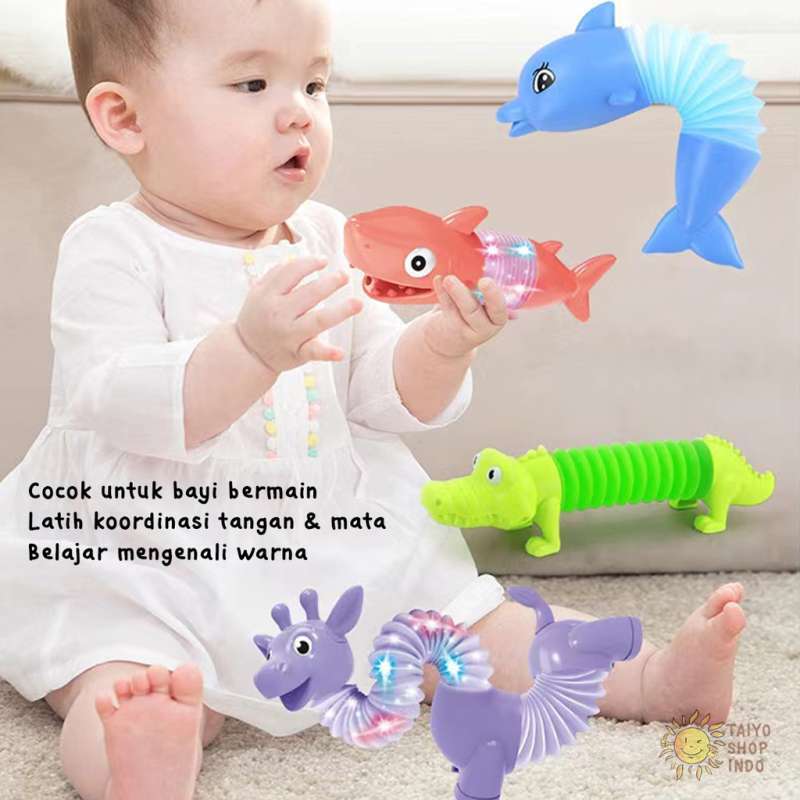 Promo Mainan Anak Pop Light Karakter Animal Tube Led Lampu Light Up ...