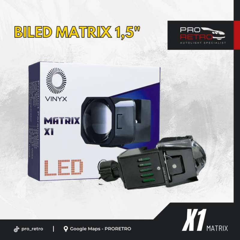 Promo Lampu Mobil/motor Biled Mini Projector X1 Matrix 1,5 Inch Hi/lo ...