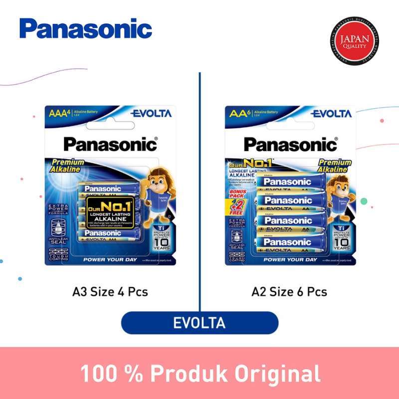 Promo Panasonic Evolta Baterai Premium Alkaline AAA 4pc Battery Alkaline A3 Diskon 25% di Seller ...