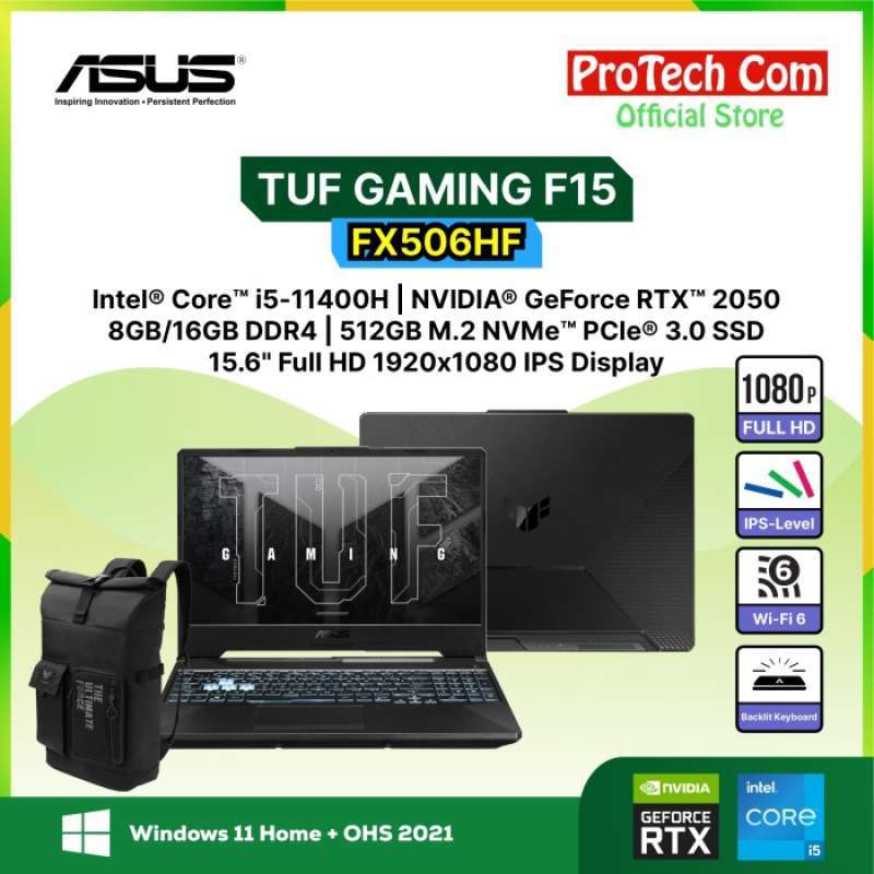 Promo New Asus Tuf F15 Fx506Hf I5-11400H 8Gb 512Gb Rtx2050 4Gb 15.6 Fhd Ohs W11 Diskon Diskon 1% ...