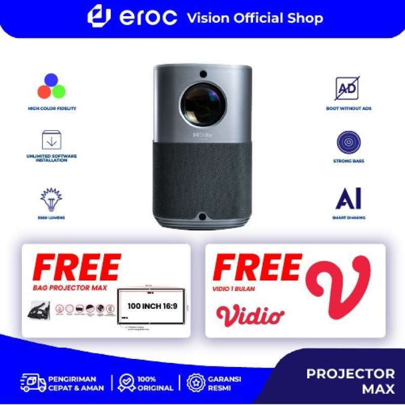 Promo New Eroc Android Smart Home Proyektor - Dolby - Fhd - 415 Ansi ...