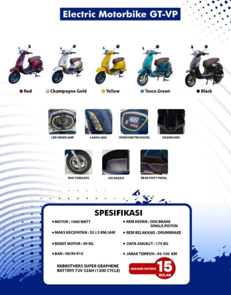 Jual Harga Subsidi Sepeda Motor Listrik Gt Vp Greentech Electric Motorbike Di Seller Gudang ...