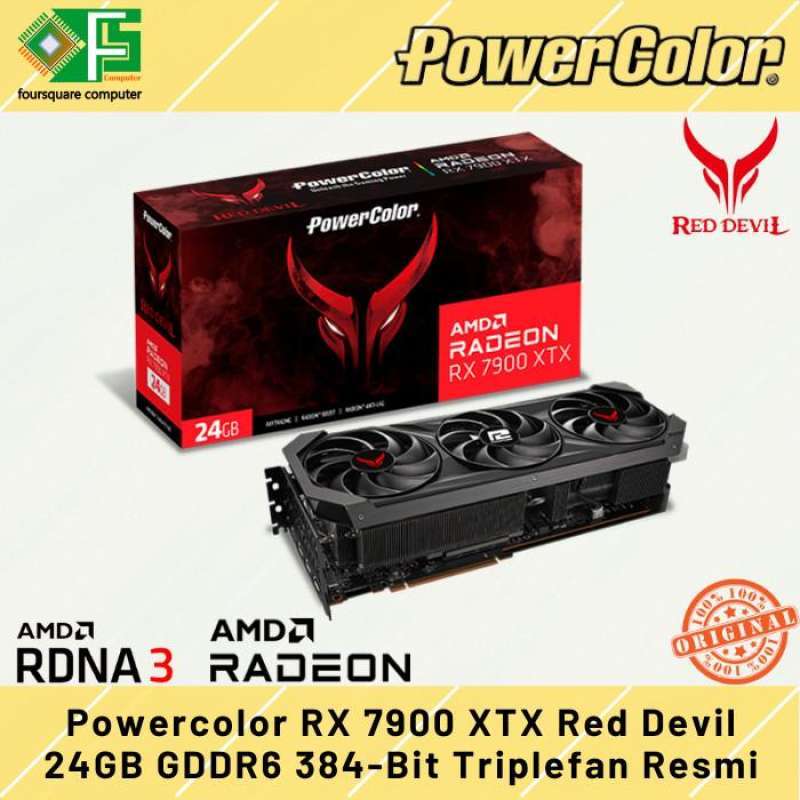 Jual Vga Powercolor Radeon Rx 7900 Xtx Red Devil 24gb Gddr6 384-bit Resmi Di Seller Foursquare ...