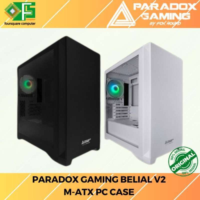 Jual Casing Pc M-atx Paradox Gaming Belial V2 Black & White + 1x Argb ...