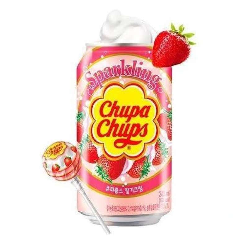 Jual Chupa Chups Sparkling Strawberry Cream Drink 345 Ml (made In Korea) Di Seller Supermart ...