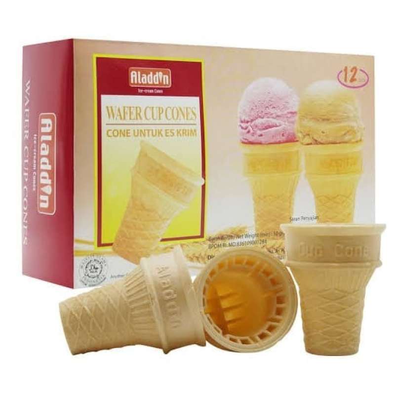 Promo Cone untuk es krim Aladdin ice cream cones 12x4.2g Diskon 33% di ...