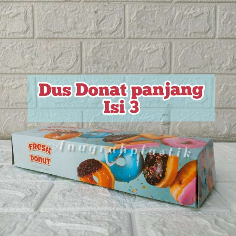 Promo Dus Donat Uk. 27 X 9 X 5 Box Donut Motif Panjang Diskon 33% Di ...