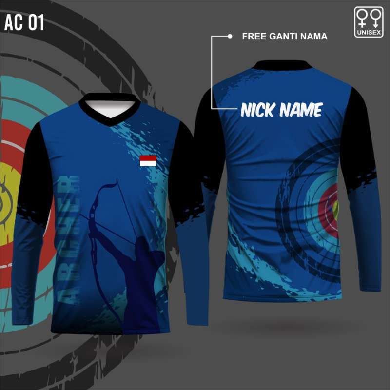 Promo Jersey Archery Kaos Baju Panahan Lengan Panjang - Xs Biru Diskon ...