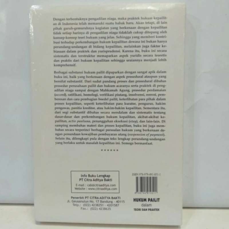 Jual Buku Hukum Pailit Dalam Teori Dan Praktek Munir Fuady Di Seller ...