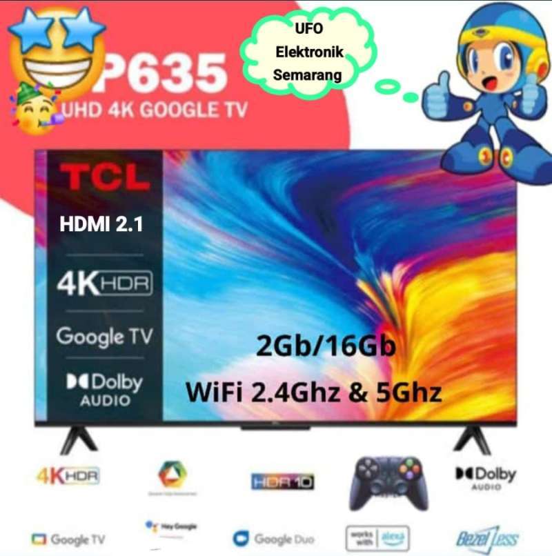 Jual TCL 65P635 4K HDR Google TV 65 Inch EDGLEES DESIGN di Seller UFO ...