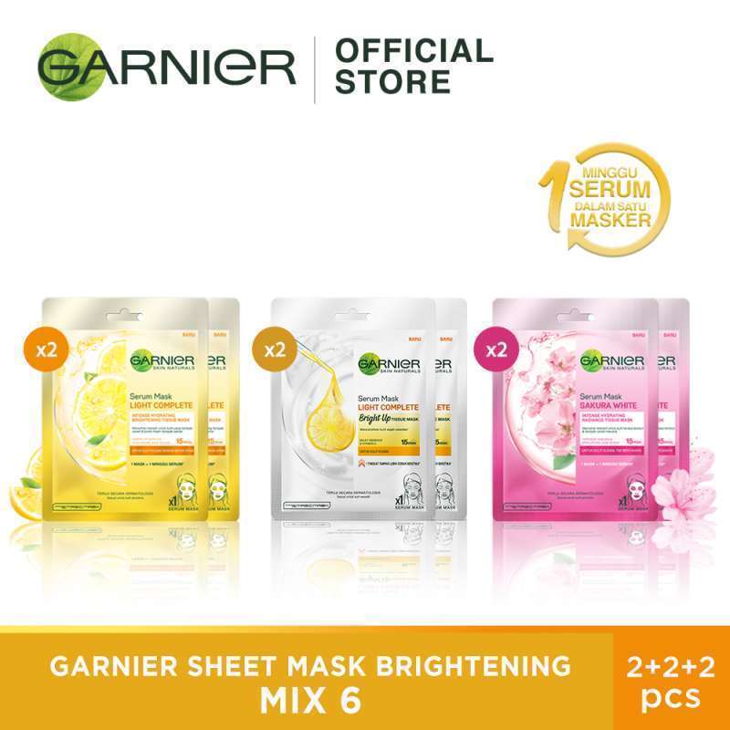 Jual Whs - Garnier Serum Mask Brightening Set Bundle Mix 6pcs Di Seller ...