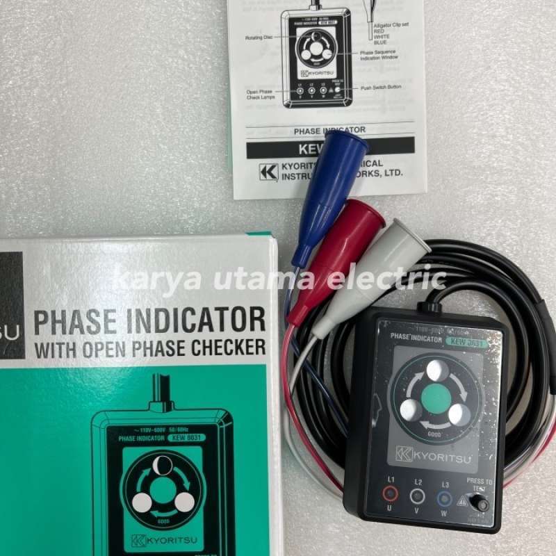 Promo Kyoritsu 8031 3 phase sequence rotation checker alat ukur 3 phase ...