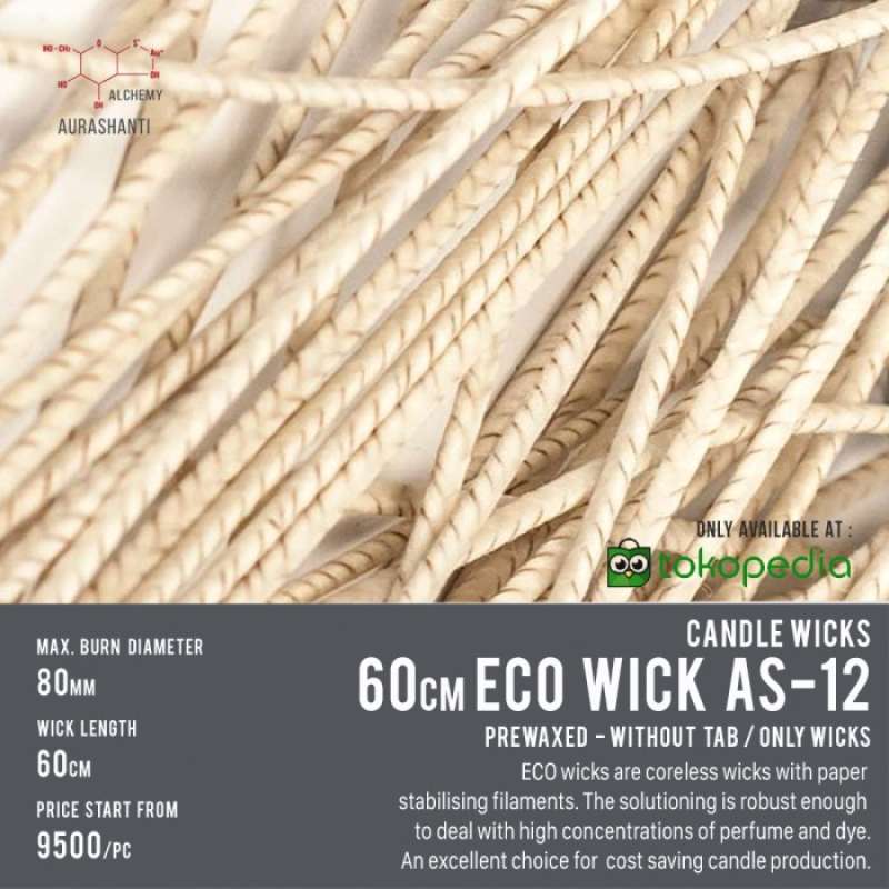 Promo Candle Eco Wick As-12 - 60cm - Prewaxed Without Wick Tab Diskon ...