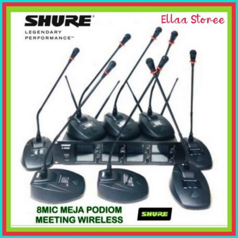 Promo 8 Conference 8 Mic Meja Wireless Podium SHURE U808B Diskon 23% di ...