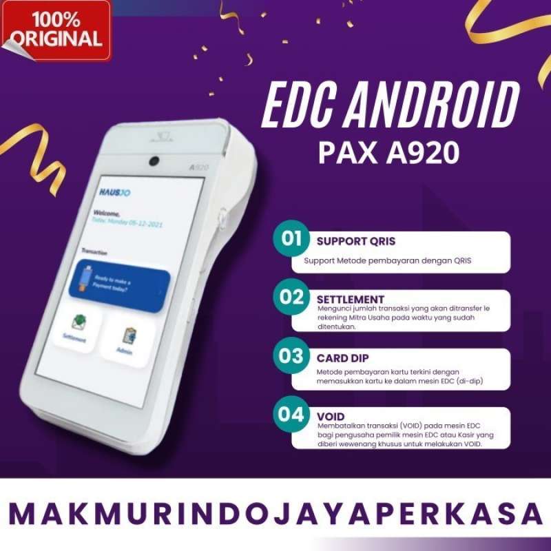 Promo Baru Mesin Kasir Android A920,edc Pax Spbu Diskon 3% Di Seller Mistcont - Cengkareng Barat ...