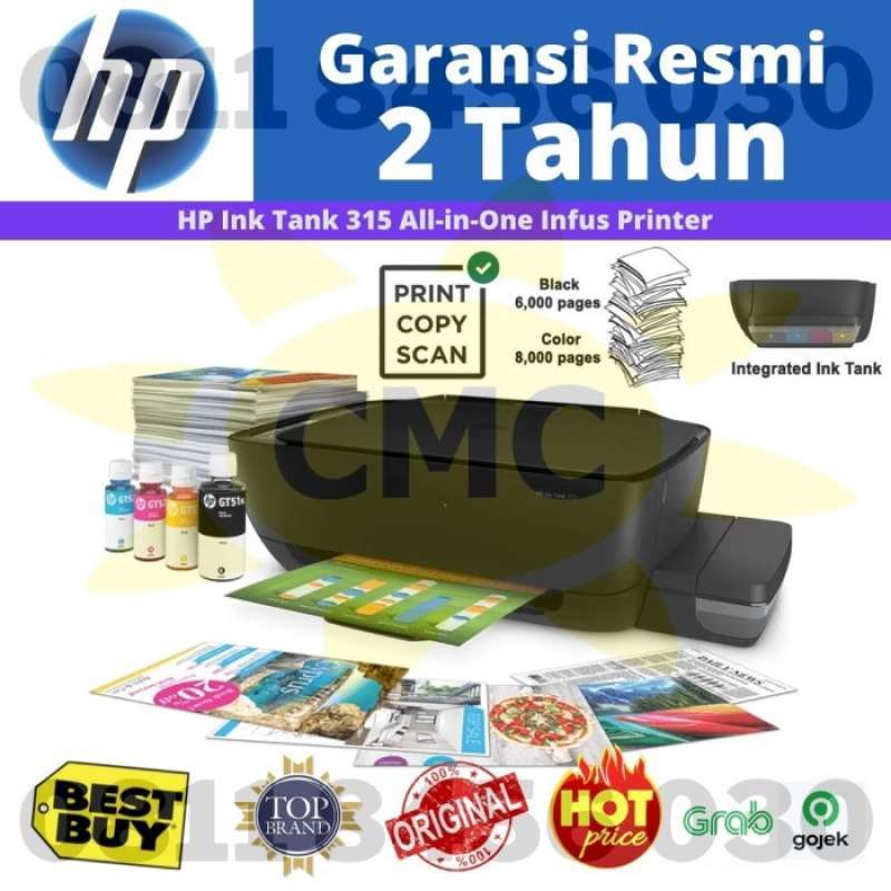 Promo HP Ink Tank 315 PRINTER INFUS All In One Print Scan Copy Resmi ...
