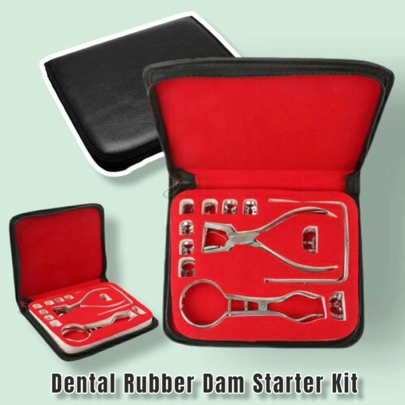 Promo Dental rubber dam starter 12 pcs w/ steel frame punch clamps ...