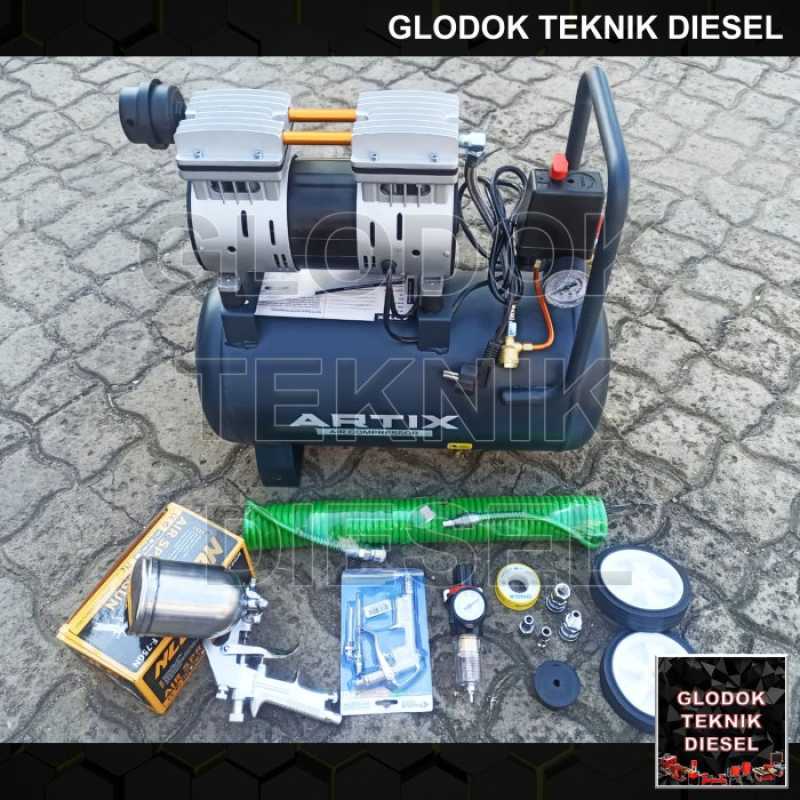 Promo Paket Lengkap Bengkel Cat Kompresor Angin Oilless 1 Hp 24 Liter ...