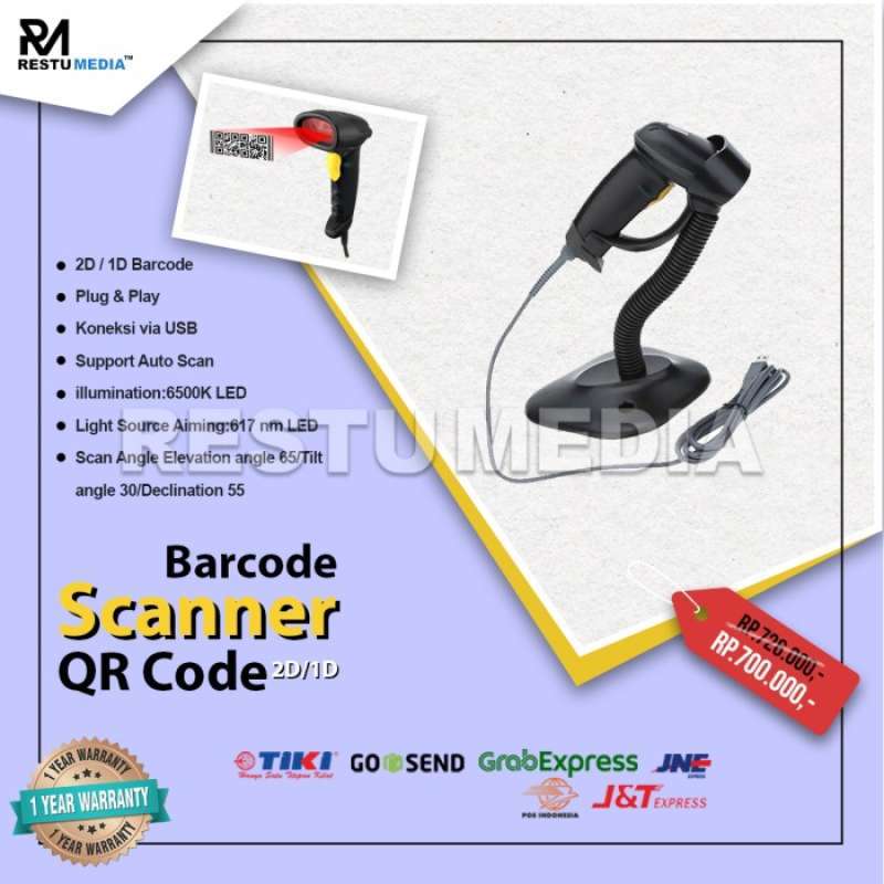 Promo 100% Produk Ori Scanner Barcode Scanner 2d/qr Code Dan 1d Diskon ...