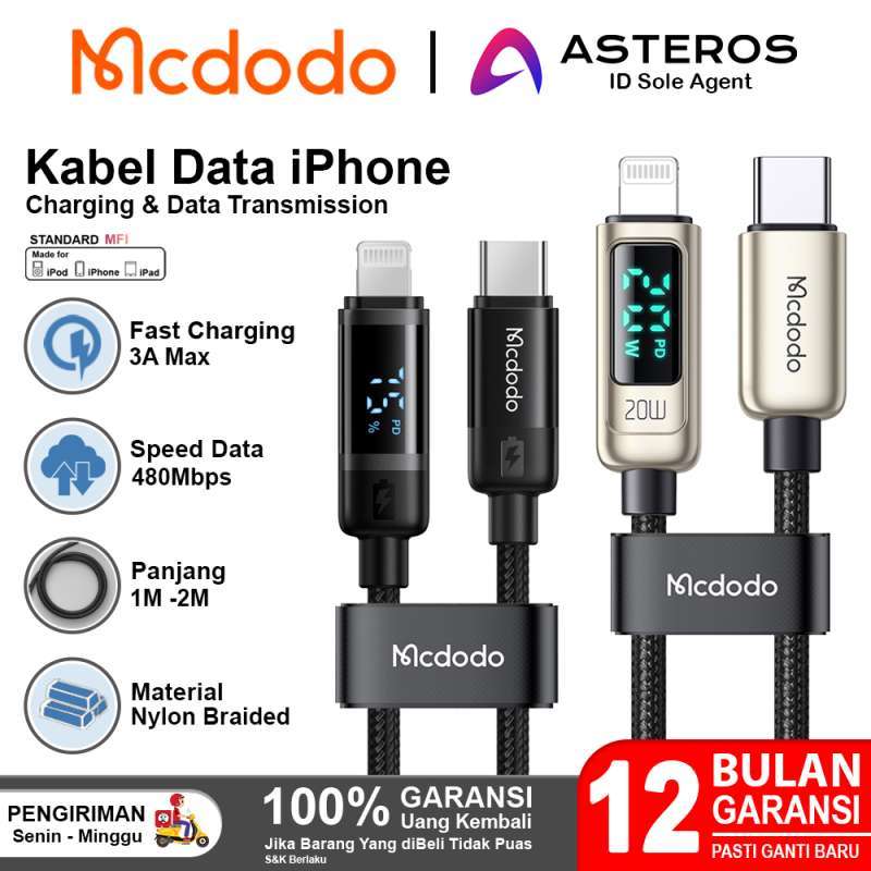 Jual Mcdodo Kabel Data For iPhone Type C To Lightning Digital Display ...