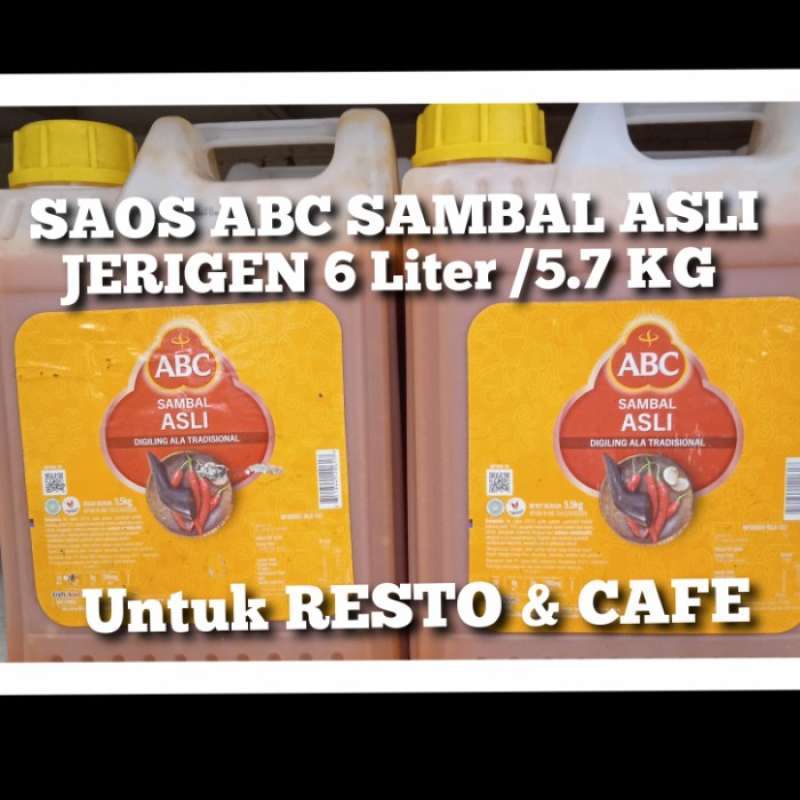 Promo Saos Abc Sambal Jerigen 6 Liter /5.7 Kg Untuk Resto Dan Cafe ...