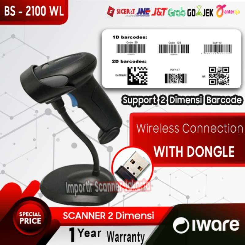 Promo 100% Produk Ori Barcode Scanner Wireless 2D Iware Bs-2100Wl Auto ...
