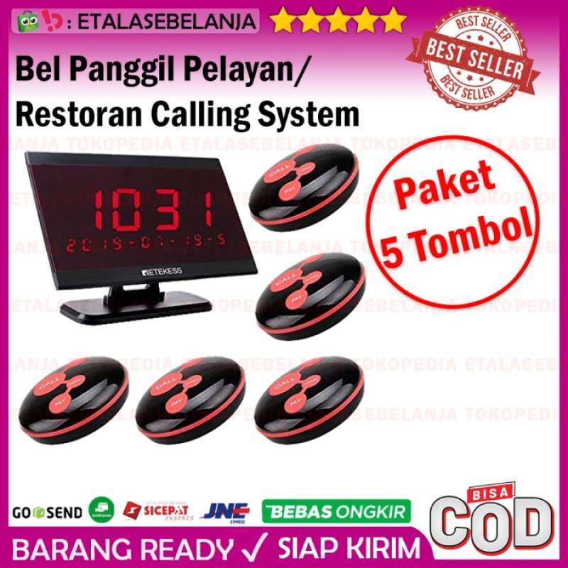 Promo Bel Panggil Pelayan Restaurant Calling System 1 Display 5 Call ...