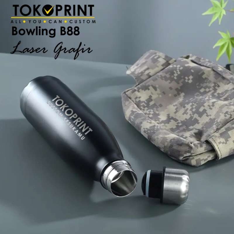 Jual custom tumbler botol bowling b88 stainless 500ml cetak laser ...