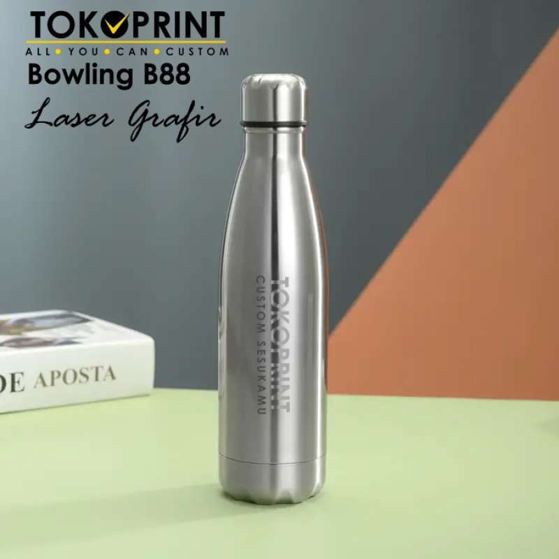 Jual custom tumbler botol bowling b88 stainless 500ml cetak laser ...
