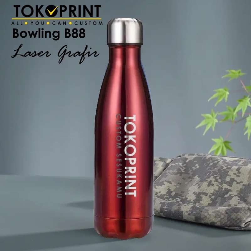 Jual custom tumbler botol bowling b88 stainless 500ml cetak laser ...
