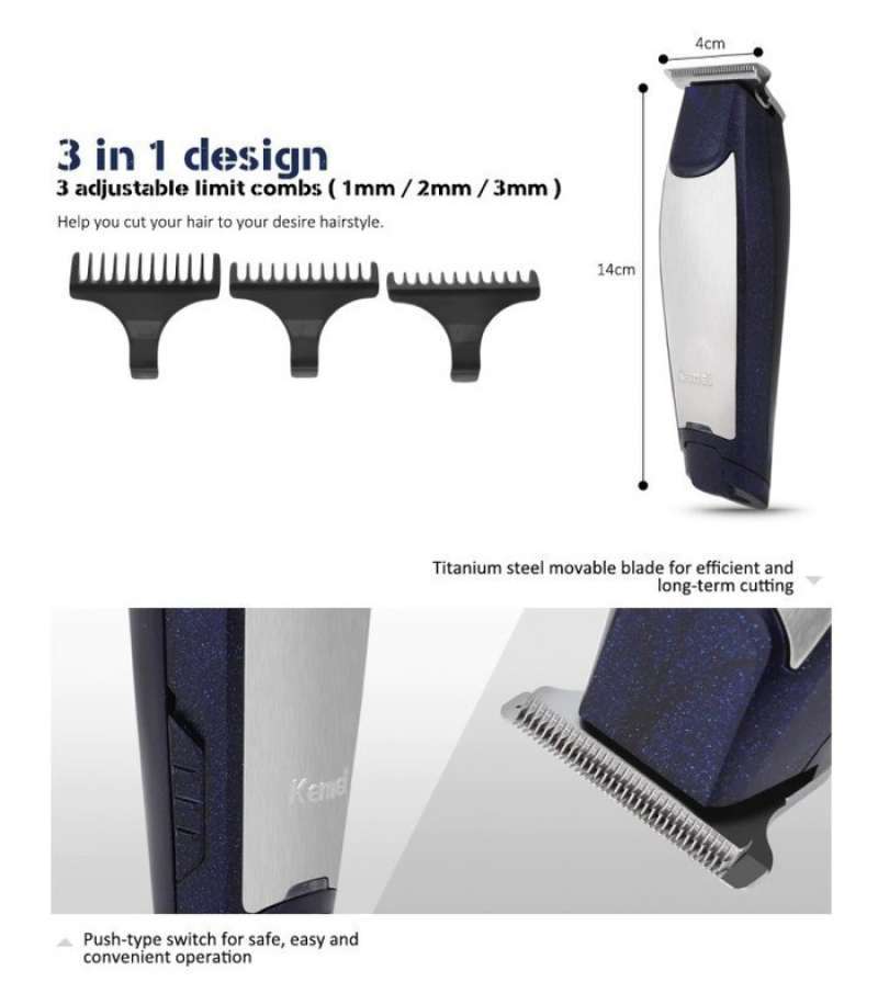 Jual kemei km-5021 3 in 1 hair clipper rechargeable trimmer di Seller okebeli mart - Wijaya ...