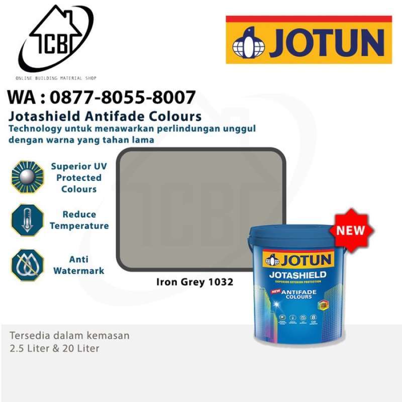 Promo CAT TEMBOK LUAR JOTUN JOTASHIELD ANTIFADE IRON GREY 1032 - 2.5L Diskon 23% di Seller ...