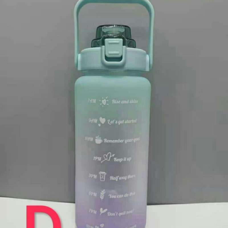 Jual botol minum viral penanda waktu 2 liter / 2000 ml gradasi / pastel ...